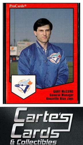 Gary McCune 1989 ProCards Minor League Team Sets #1121 Knoxville Blue ...