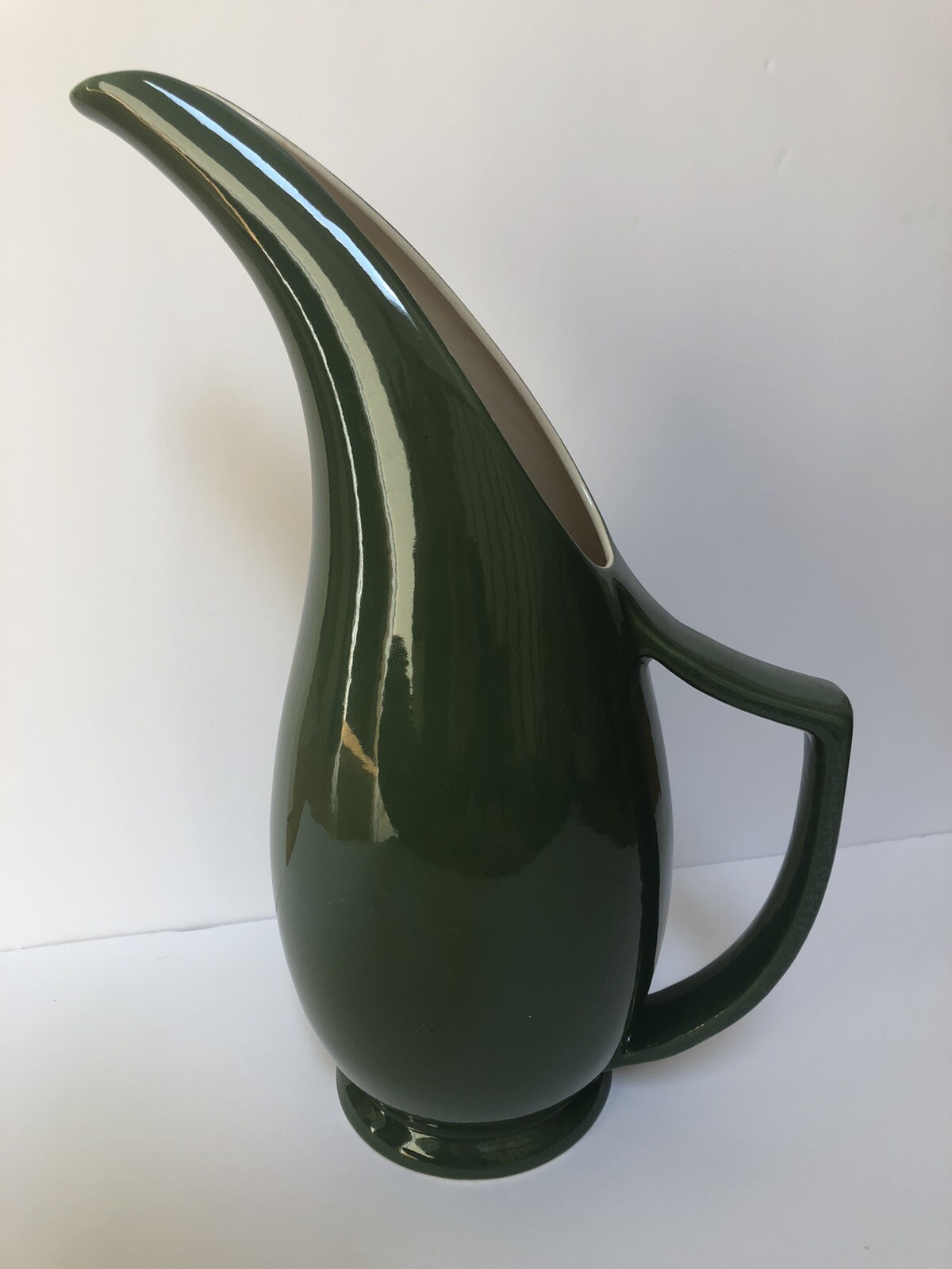 Vintage MCM Red Wing Concord Pitcher, Green, elongated spout 56 oz. | eBay