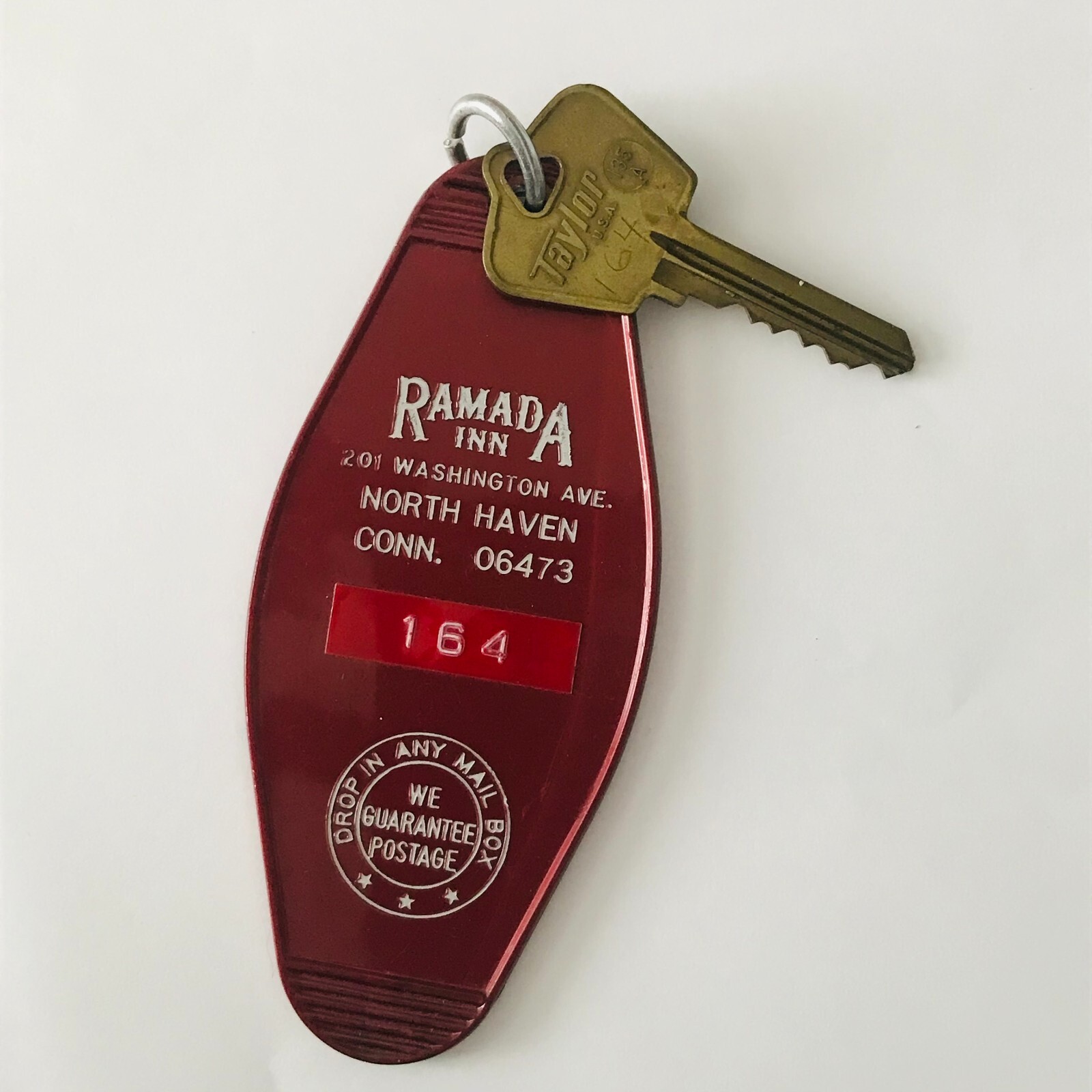 Ramada Inn North Haven CT Hotel Key & Fob #164 Red Plastic Diamond ...