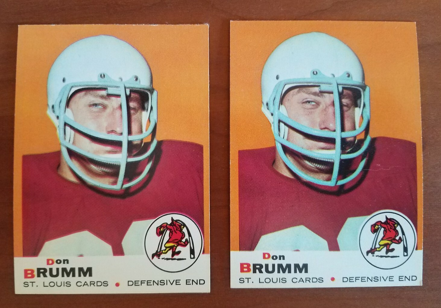 1969 Topps NFL Football Card Don Brumm of the Saint Louis Cardinals Lot ...