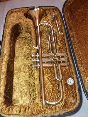 Corton Brass Finished Trumpet with mouthpiece and musical holder | eBay UK