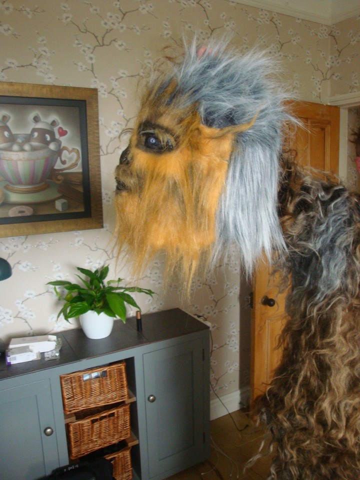 Chewbacca wookie star wars full body suit and mask cosplay fancy dress ...