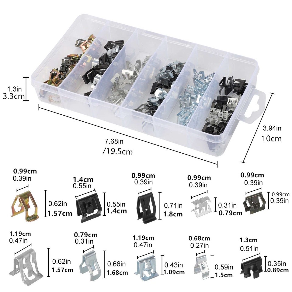 NEW 100x Metal Trim Panel Spring U Clips Set for Audi A3 A4 Q5 4A0-867 ...