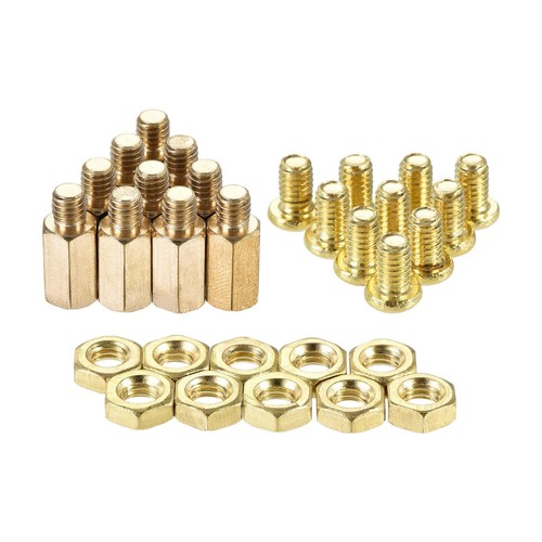 20 Sets M4 Hex Brass Standoff Spacer Male-Female Screw Nut Kit ...