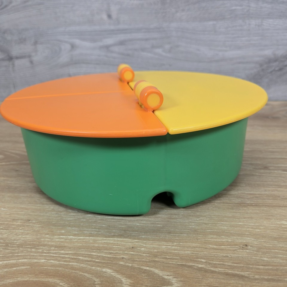 Vintage 1990s Ikea Glis Storage Box 3 Section Orange Yellow Green ...