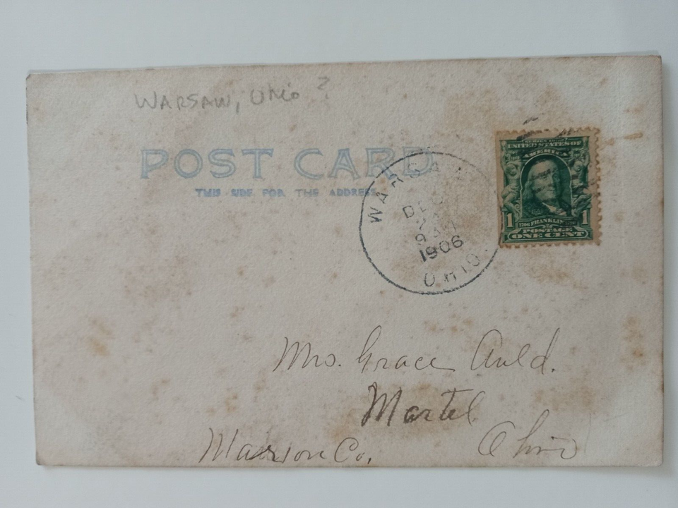 WARSAW ? OHIO 1906 CYANOTYPE BLUE REAL PHOTO POSTCARD CHESTER POSTCARD ...