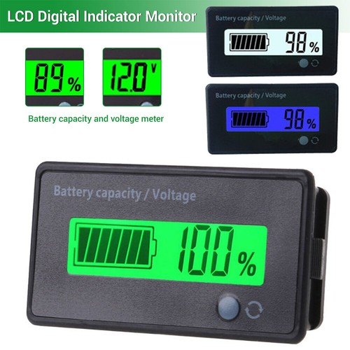 12V/24V/36/48V Battery Status Charge LCD Digital Indicator Monitor ...