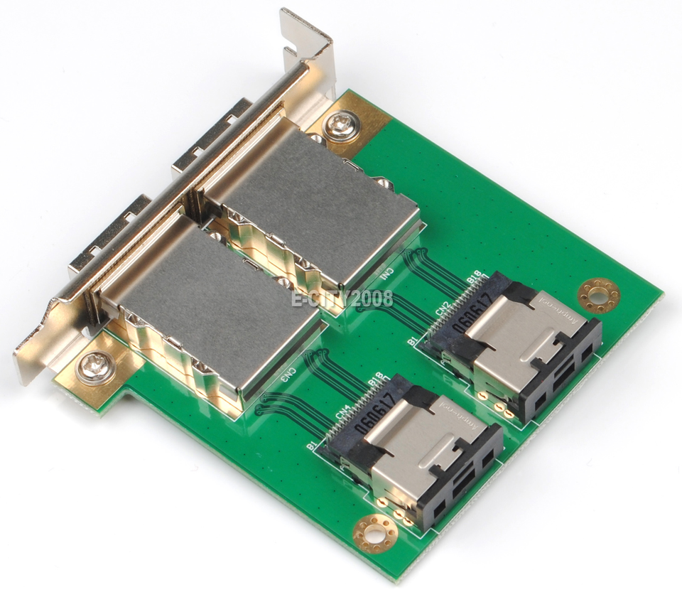 Dual Ports Mini SAS SFF-8088 To 36Pin SFF-8087 PCBA Female Adapter+PCI ...