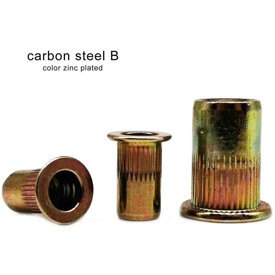 M3 M4 M5 M6 M8 M10M12 Flat Head Threaded Binding Rivet Nut Insert ...