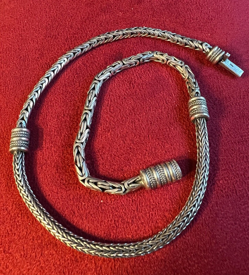 18" Sterling Silver 4MM X 18" Byzantine Rope Chain UNIQUE DESIGN - 0807 ...