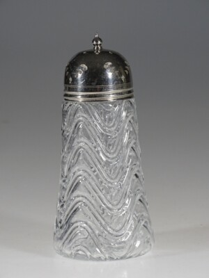 Vintage English Crystal Ribbed Glass Wave Pattern Sugar Shaker c.1930 ...