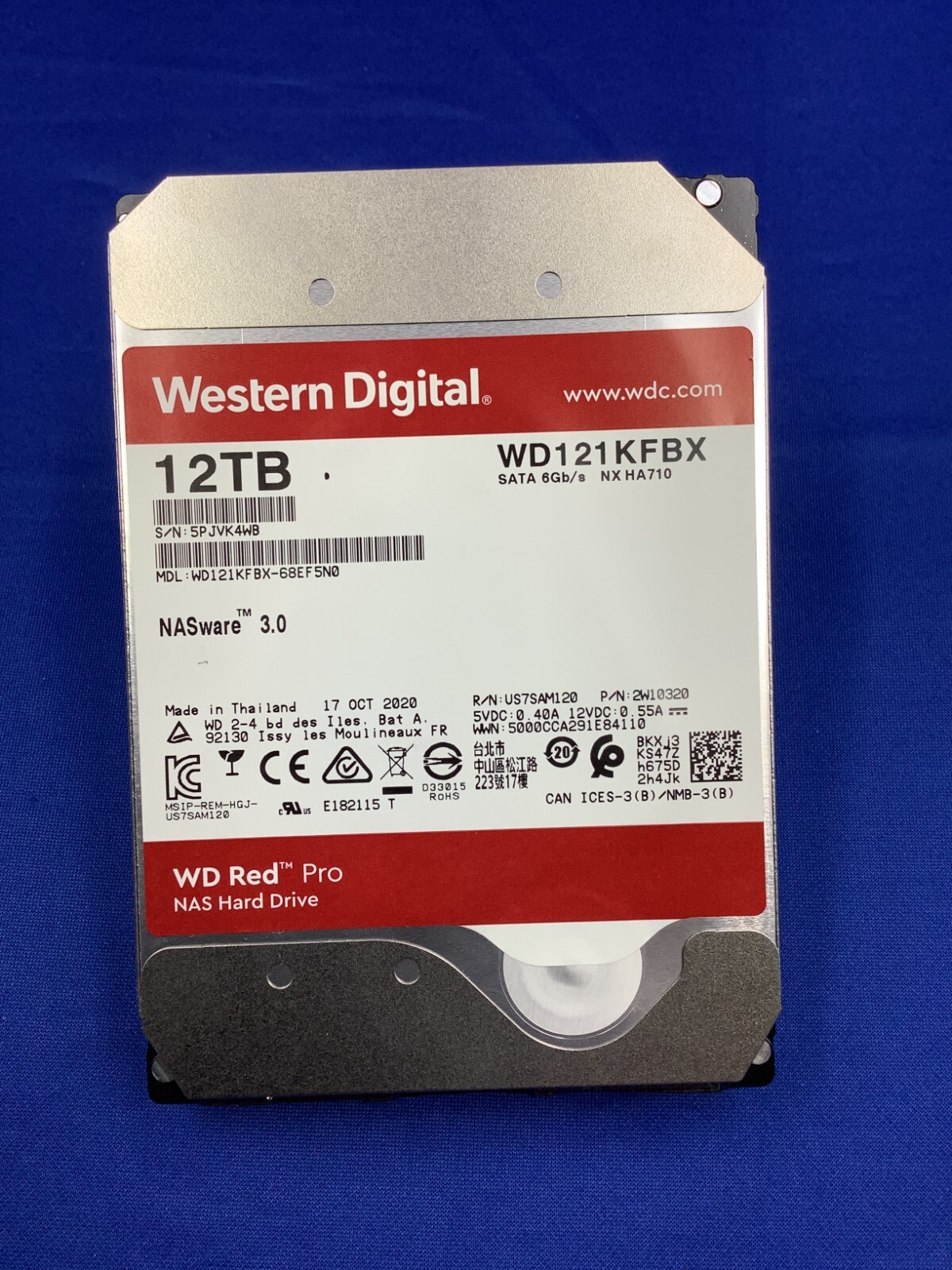 WD121KFBX Western Digital Red Pro 12TB 7200RPM SATA 6Gb/s 256MB NAS ...