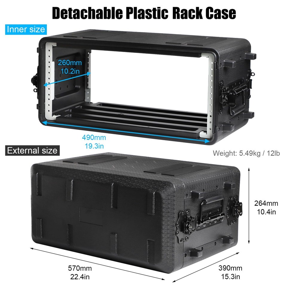 4U Rack Case Shallow 10.2" Depth 19" Rackmount Flight Case ATA Road ...