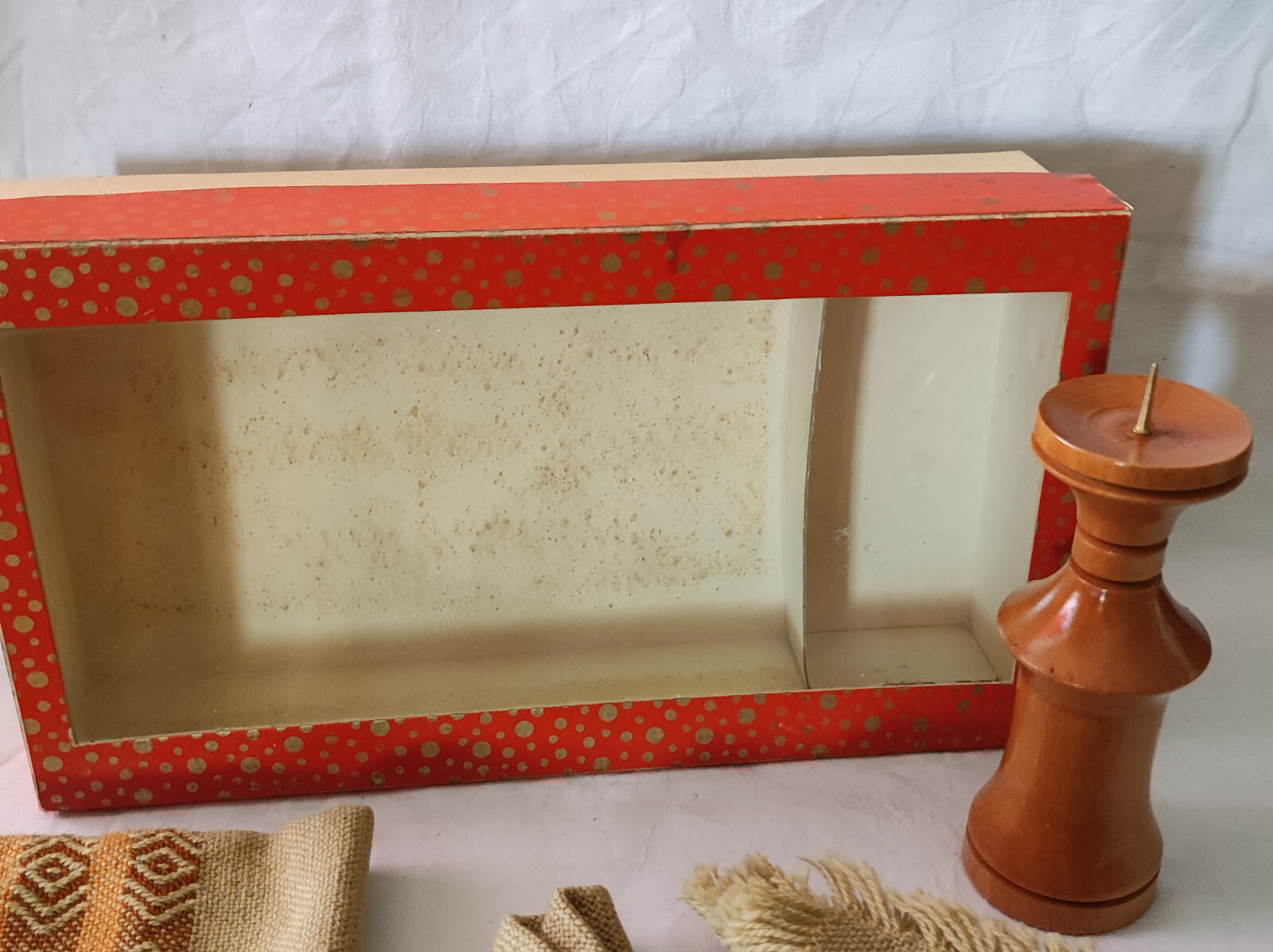 DDR kult Tischdeko Set Leuchter Deckchen-Servietten -70er Jahre OVP ...