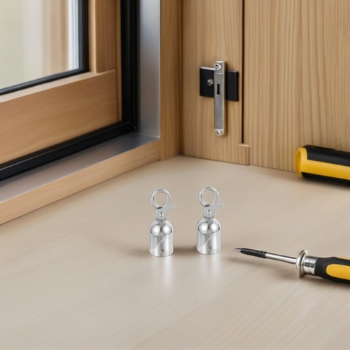 12 Pcs Barrier Rope Safety Column Metal Cord Ends Caps Hardware Clips ...