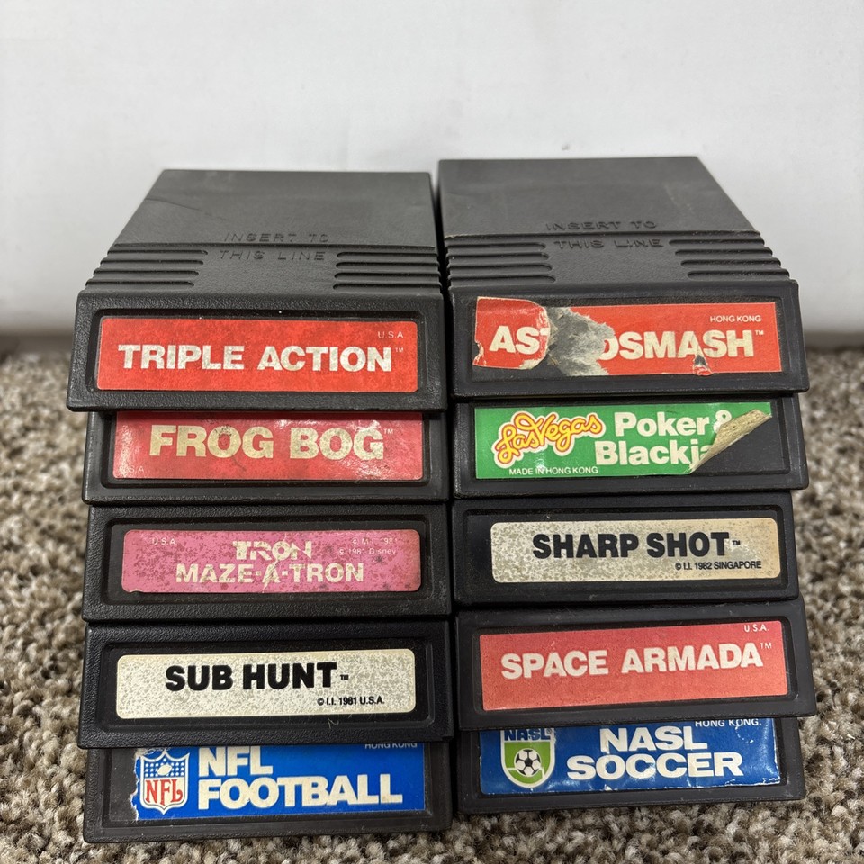 Intellivision Video Game Cartridges Lot Of 10 Games With Overlays ...