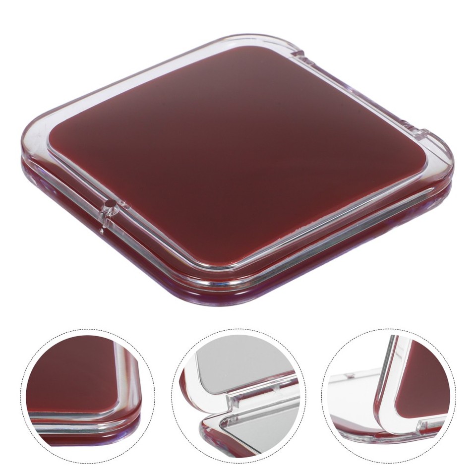 Folding Double Sided Square Compact Mirror Portable Pocket 15x Mirror ...