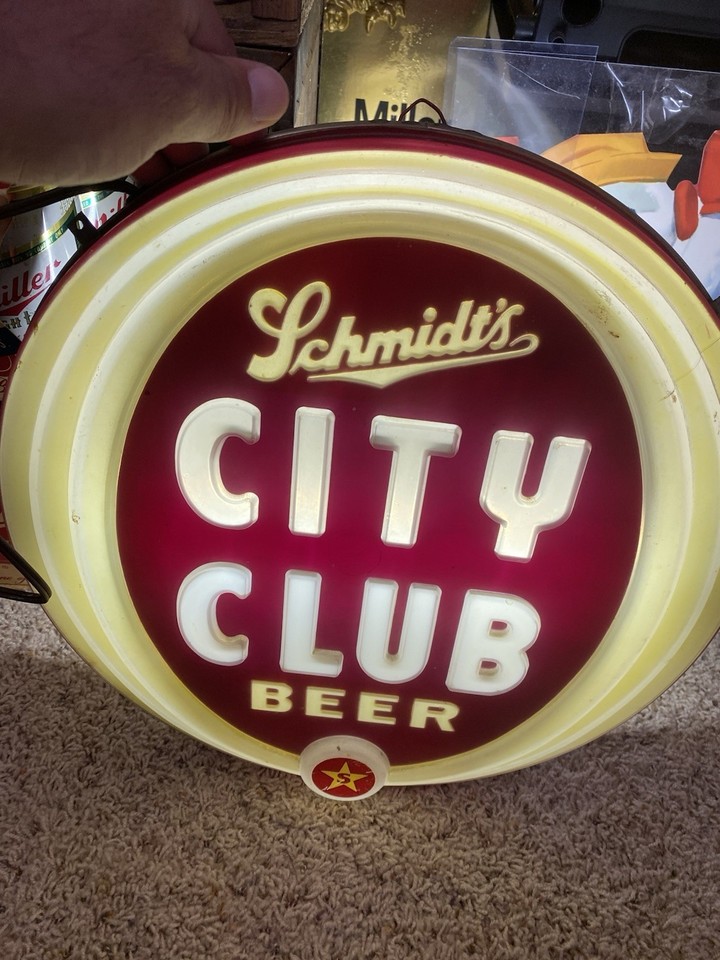 Schmidts City Club Beer Sign Old Vintage Sign | eBay