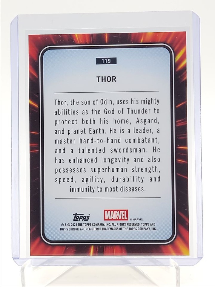 THOR 2025 TOPPS CHROME MARVEL SAPPHIRE BLACK REFRACTOR /10 Q5310 | eBay