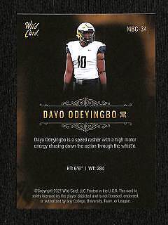 2021 Wild Card Dayo Odeyingbo #MBC-34 Matte Premier Gold Rookie RC ...