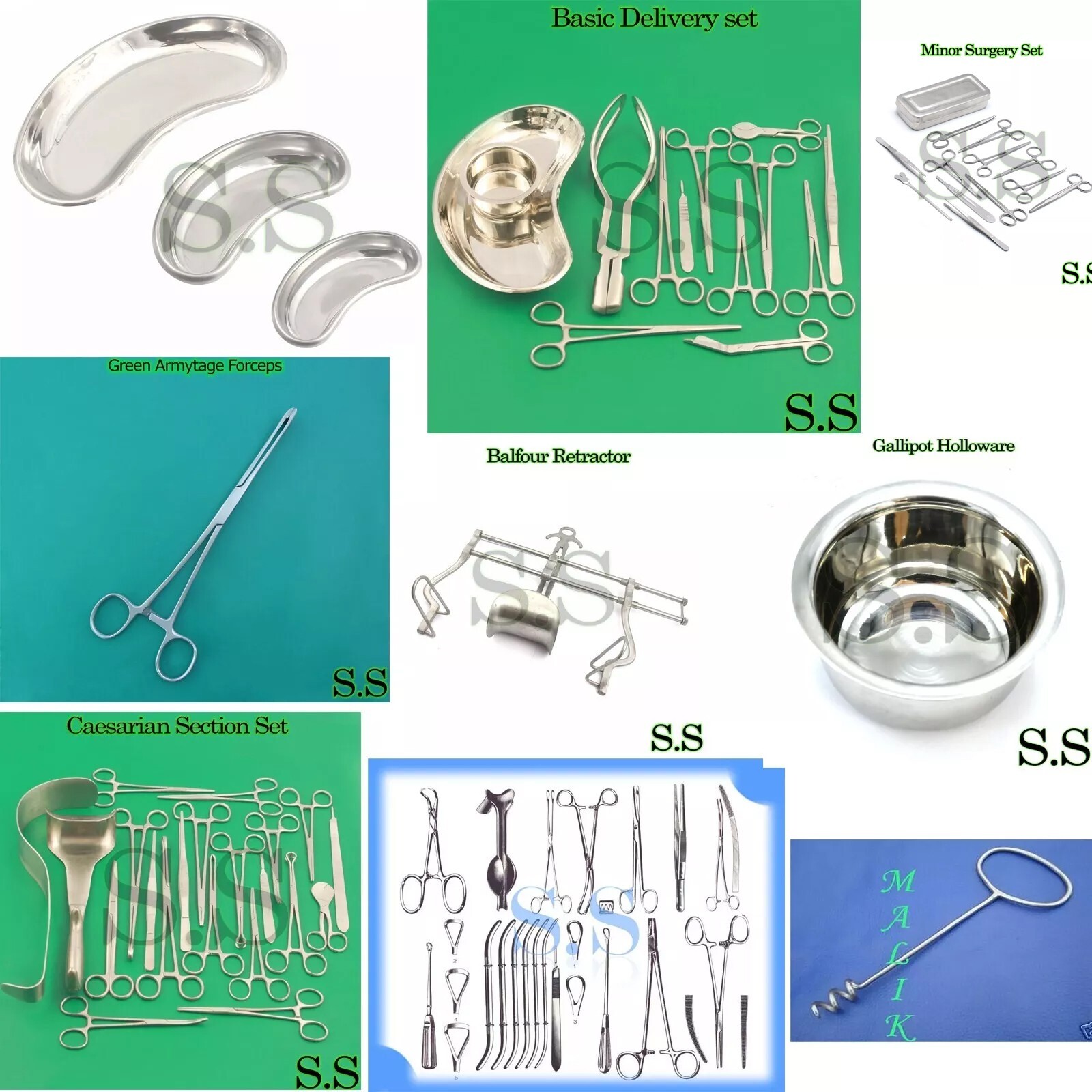Mix Sets Kidney Tray, Delivery Set, Gallipot , Dilatation Gynecology ...