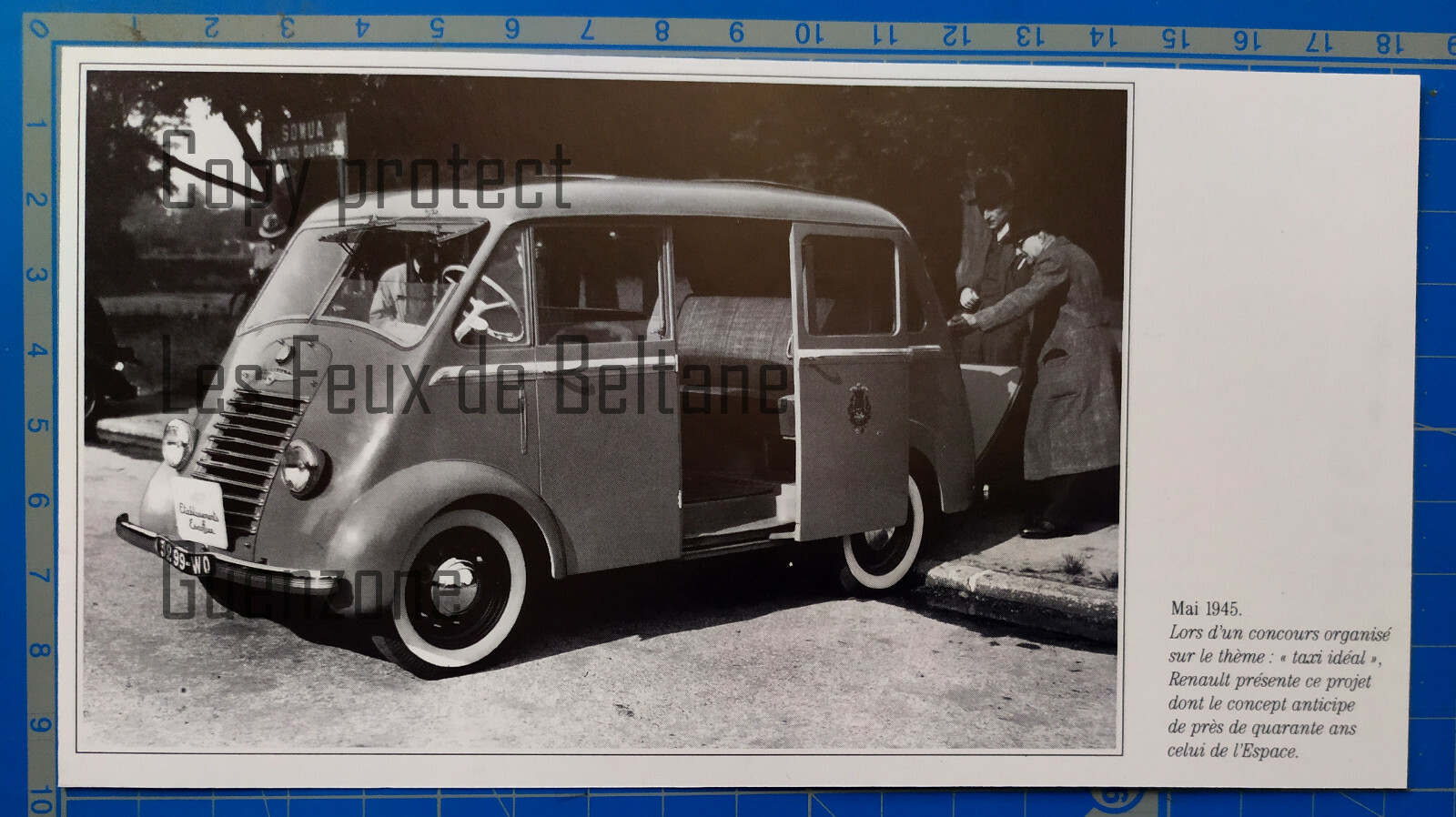 PROTOTYPE RENAULT TAXI IDEAL ANCETRE ESPACE 1945 document photo | eBay