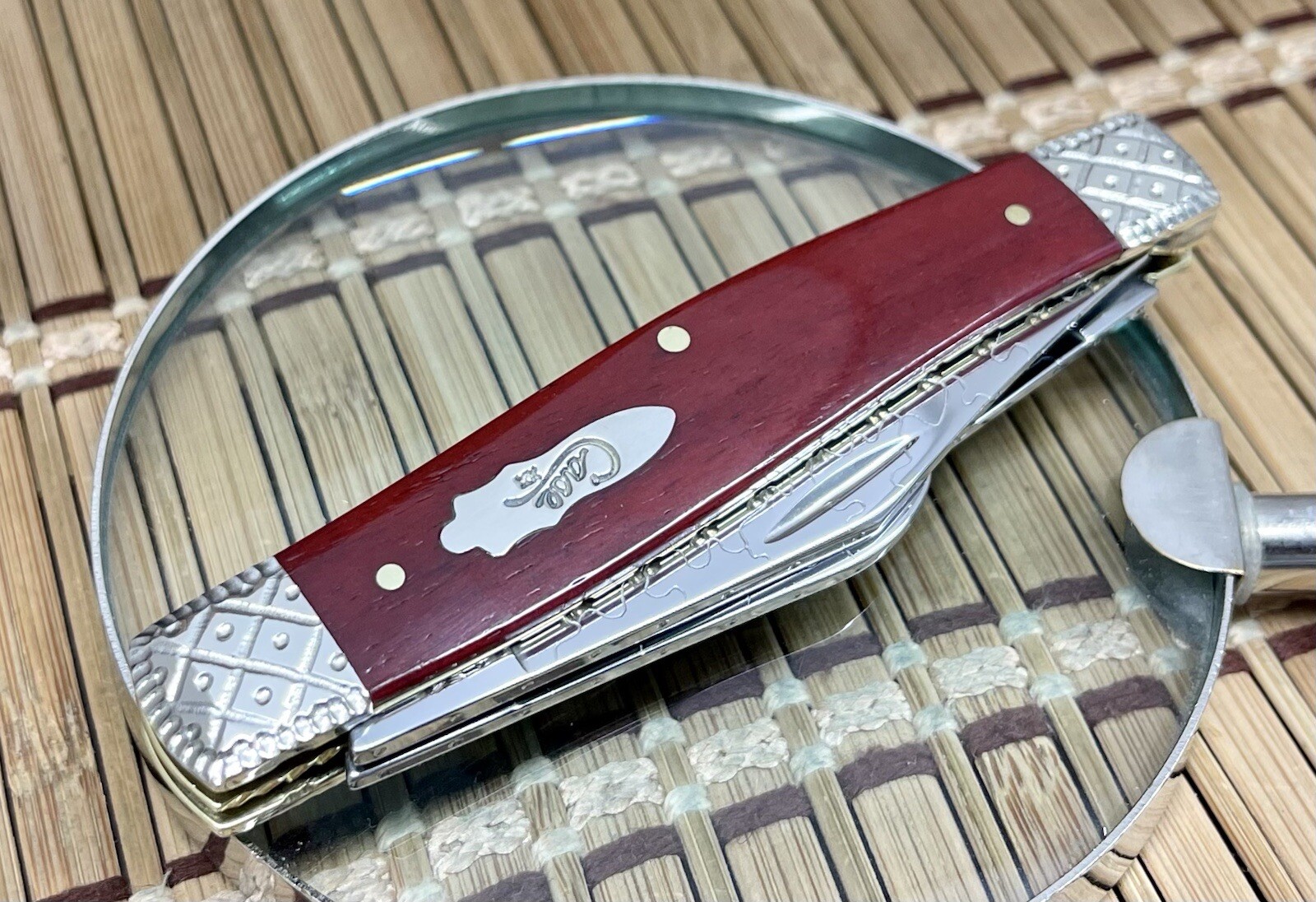 Case XX USA Amazing Custom Smooth Old Red Bone Engraved Large Stockman ...