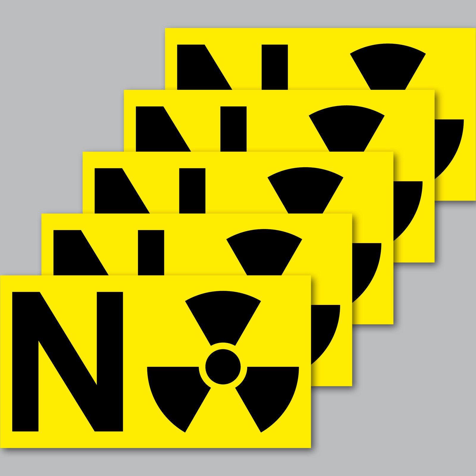 5 Stickers 9Cm NO Against Radiation Nuclear Power Nuclear Power Plant ...