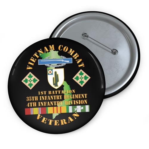 Pin Buttons - Vietnam Combat Infantry Veteran w 1st Bn 35th Inf - 4th ...