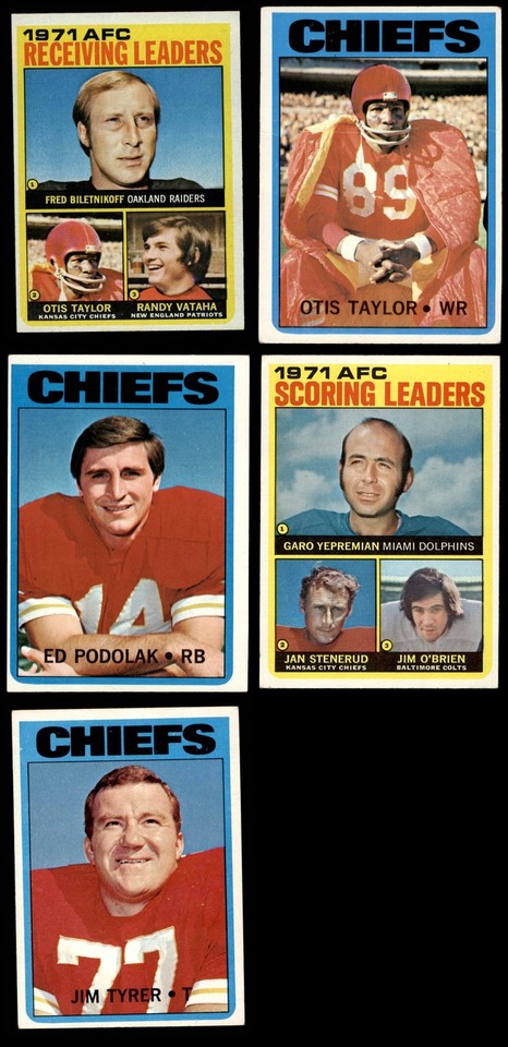 1972 Topps Kansas City Chiefs Low # Team Set 5 - EX | eBay