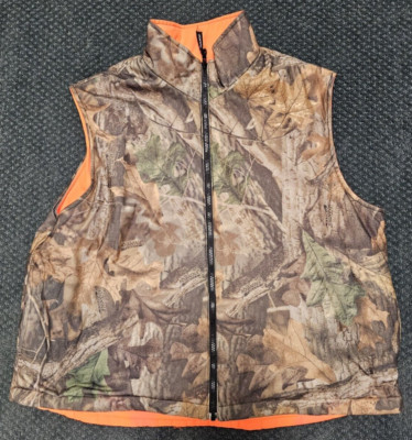 VTG Woolrich Insulated Timber CAMO Blaze Orange Reversible Hunting Vest ...