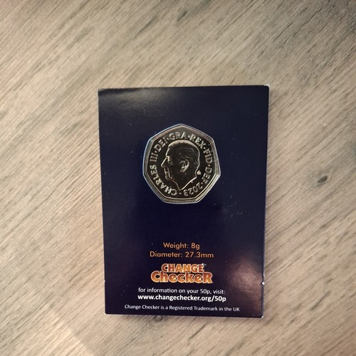 2023 Atlantic SALMON 50p Coin,King Charles in a Change Checker Card ...