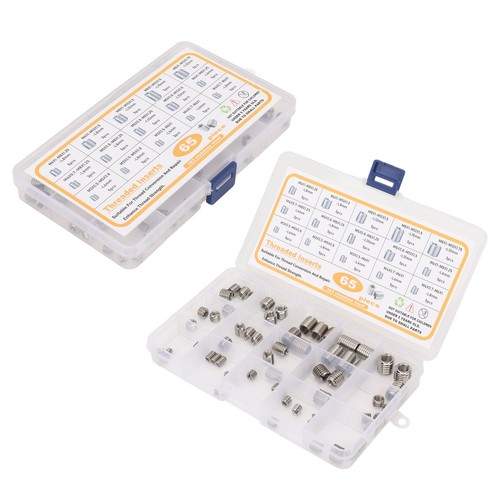 65PCS Threaded Insert Assortment Kit 303 Thread Repair Sleeves Reducing ...