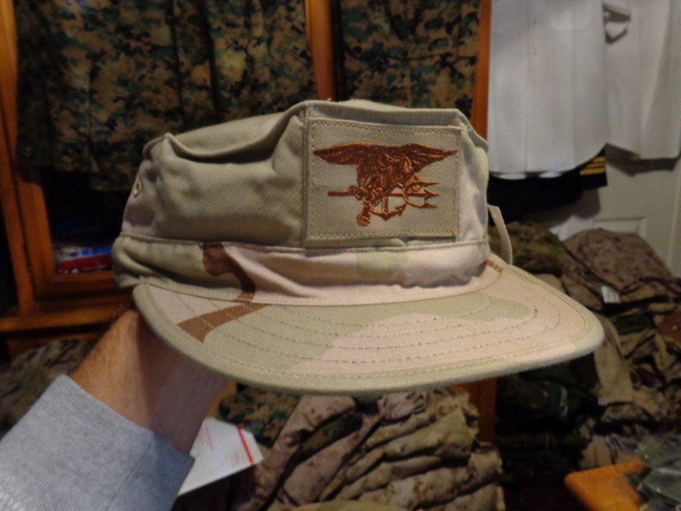 8 POINT COVER HAT DESERT SEKRI Navy Seal SWCC EOD, 2nd Class SIZE SMALL ...