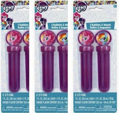 Set of 3 My Little Pony Magic Bubbles with Wands - 2 Pc. in each Total ...