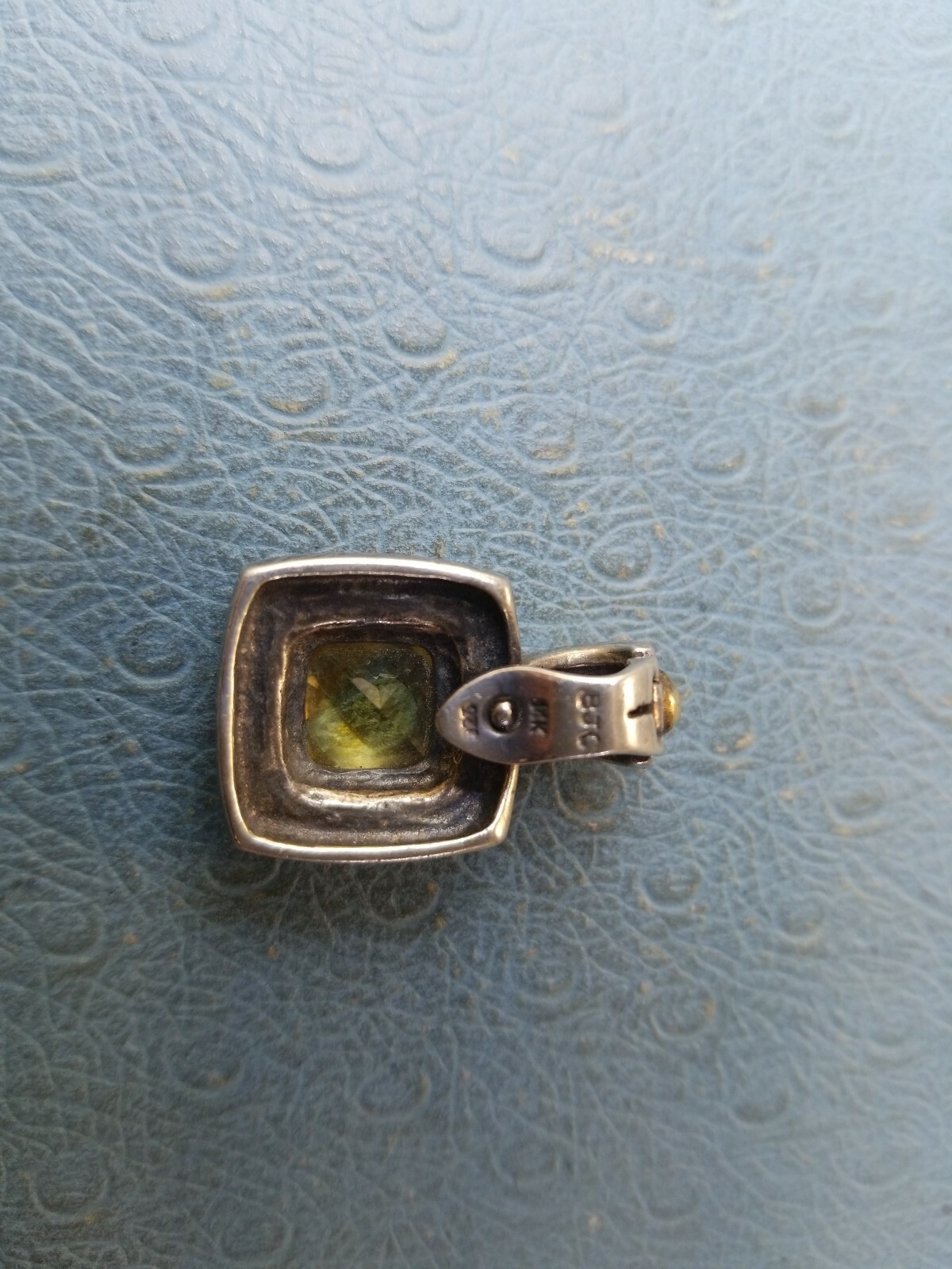 Samuel B Behnam BJC 14k Gold & Sterling Silver Yellow Stone Pendant. | eBay