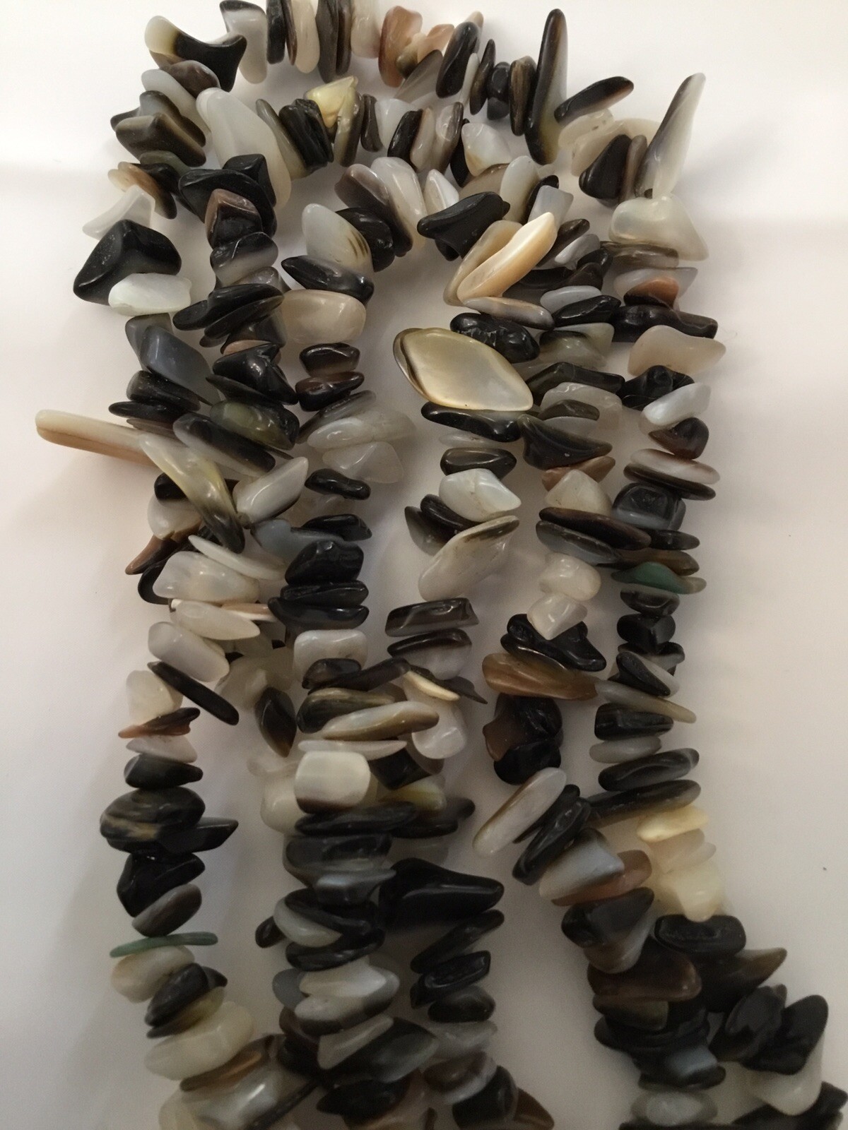 Infinity MOP Chip Necklace White Black Brown 33” | eBay