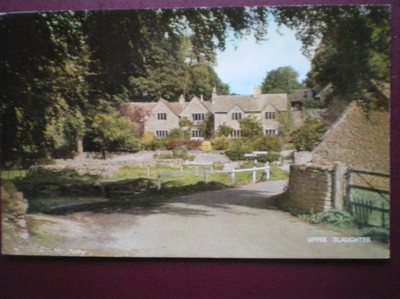 POSTCARD GLOUCESTERSHIRE UPPER SLAUGHTER - VIEW ACROSS QUIET ROAD | eBay UK