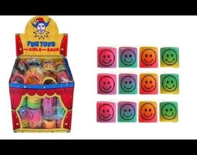 6x Mini Rainbow Smiley Face Spring Slinky Party Loot Bags Piñata Toy UK ...