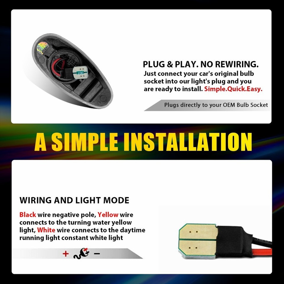 2PCS Fender Turn Signal Side Marker Light For Mitsubishi Outlander ...