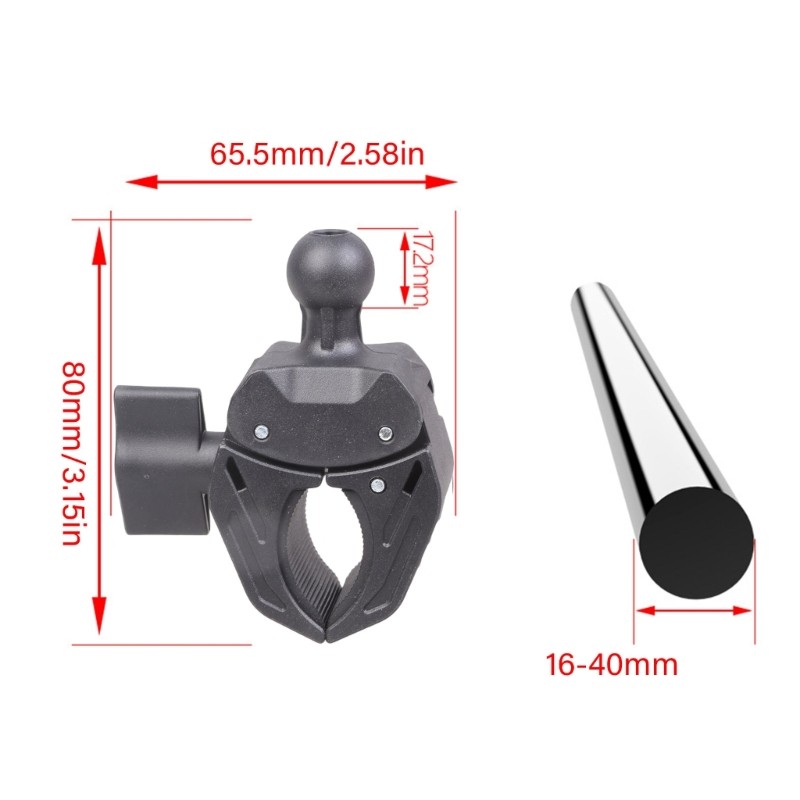 Strong 17mm Ball Head Clamp Mount Handlebar Clamping For Bike Motorcycle Phone | eBay UK