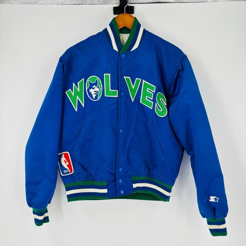 Vintage Starter Jacker Minnesota Timberwolves Satin Bomber Size Medium ...