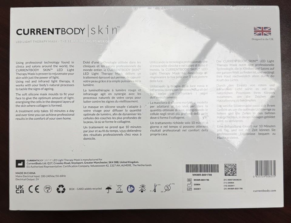 CurrentBody Skin LED Light Therapy Mask – Red & Infrared Light | Sealed ...