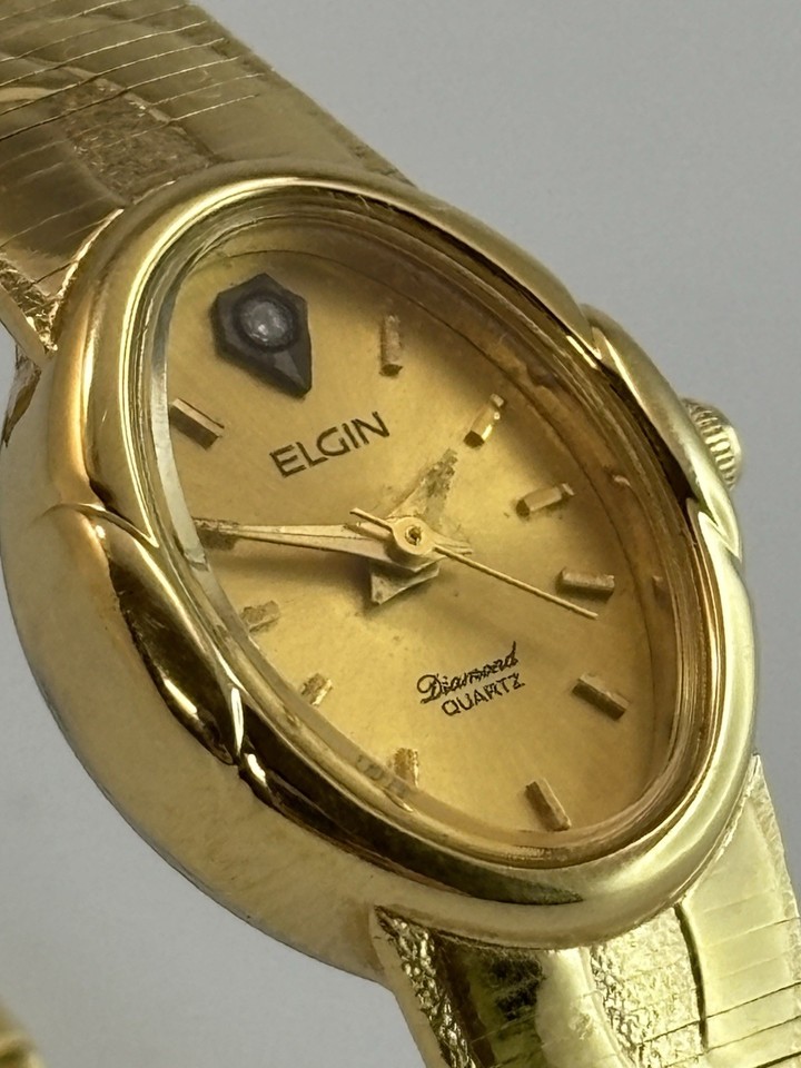 Very Rare Vintage Elgin Diamond Quartz Women’s Wrist Watch | eBay