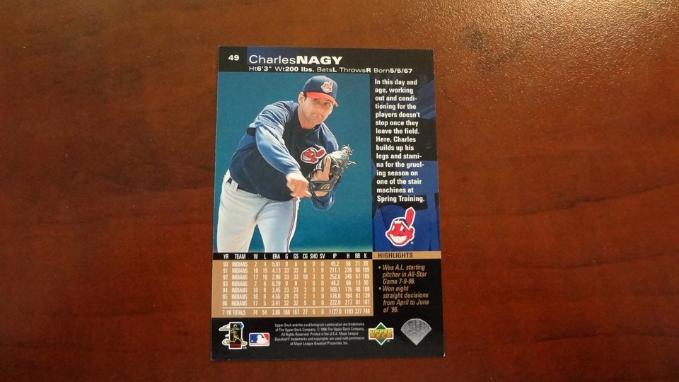 1997 UPPER DECK # 49 CHARLES NAGY BASEBALL CARD | eBay