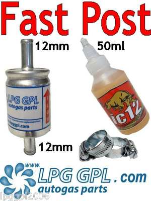 LPG service kit IC12 LPG Injector Cleaner 50ml and 12x12 filter with ...