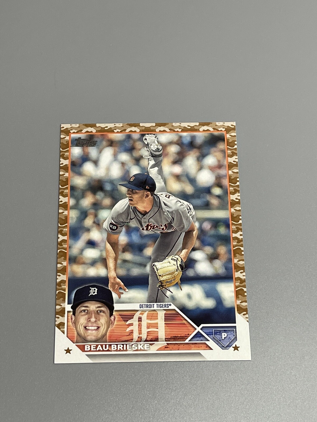 Beau Brieske 2023 Topps Series 1 /25 Memorial Day Camo SP #184 Detroit ...