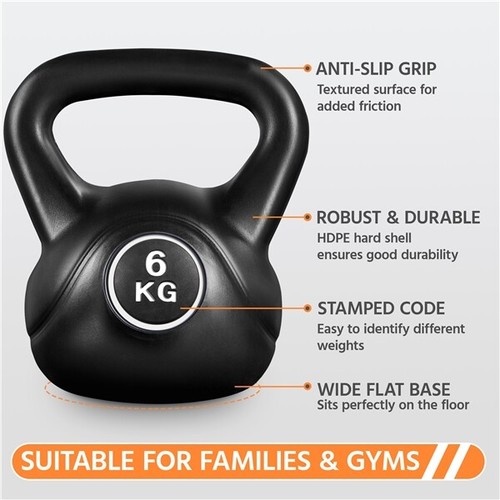 6kg Kettlebells Heavy Weights Kettle Bells Weight Lifting for Home Gym ...