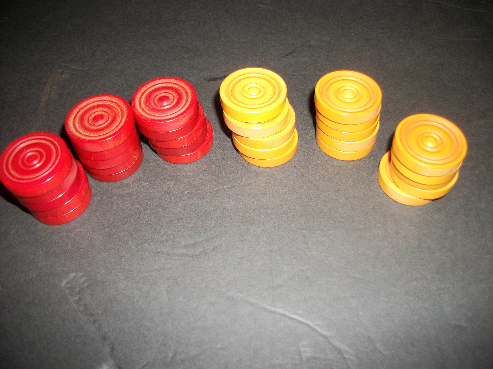 Vintage Bakelite Red (Cherry) & Butterscotch Checkers - 30 Checkers | eBay
