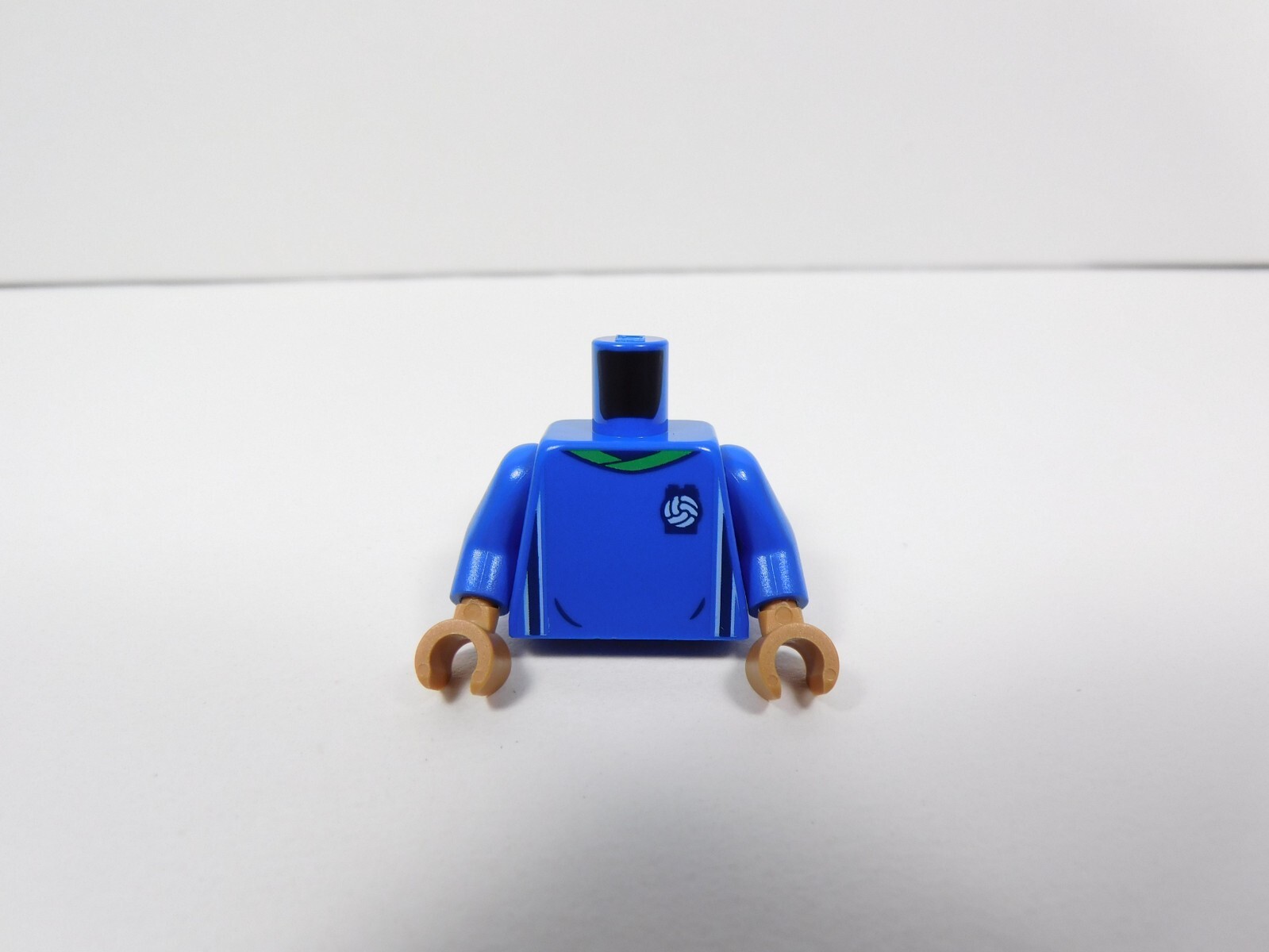 LEGO Blue Printed Torso w/ Medium Brown Hands Soccer Jersey Minifig O4 ...